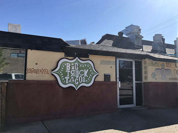 The unassuming exterior of Big Truck Tacos proves once again that culinary treasures often hide behind modest facades. Taco paradise awaits inside!