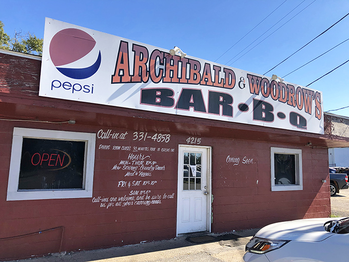 The brick-red exterior with its bold Pepsi-sponsored sign isn't trying to impress anyone—it's too busy perfecting what happens inside those humble walls.