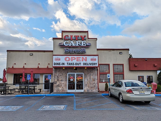 That iconic red and cream exterior isn't just a building—it's a beacon of hope for the hungry souls of Huntsville. Your stomach starts rumbling before you even park.