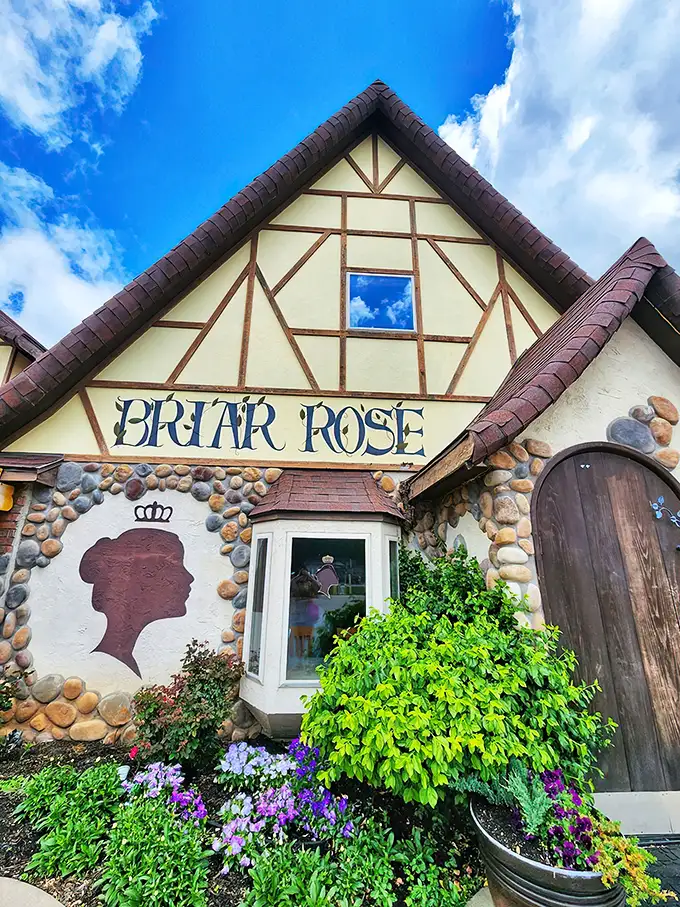 Fairy tales do come true! Briar Rose's enchanting Tudor-style exterior promises magical culinary adventures within those cream walls and dark wooden beams.