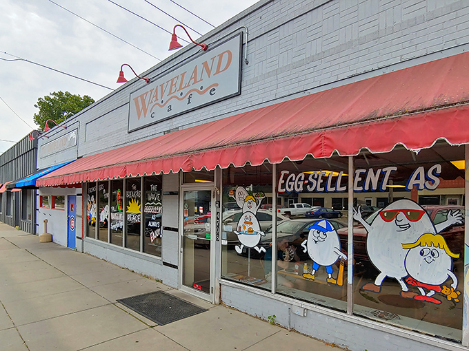 The iconic mug wall at Waveland Cafe isn't just decoration—it's a timeline of loyal customers and morning rituals spanning decades. 