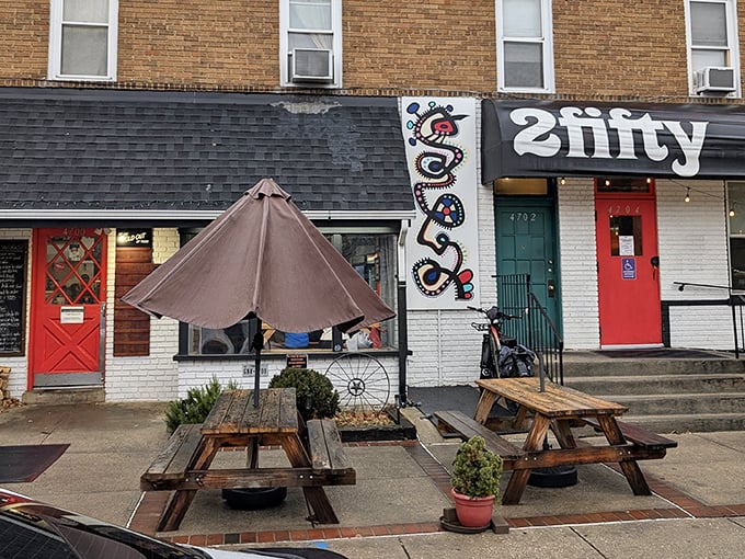 The brick facade of 2Fifty Texas BBQ stands like a barbecue beacon in Riverdale Park, with inviting picnic tables beckoning meat pilgrims from across Maryland.