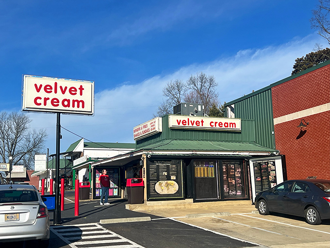 The iconic Velvet Cream sign beckons like an old friend—a time capsule of Americana that's been satisfying Mississippi cravings for over seven decades.