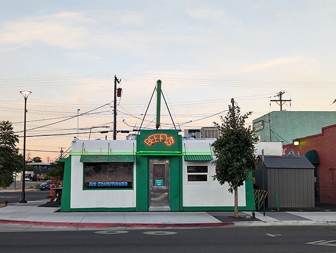 The little green diner that could! Beefy's modest exterior belies the burger magic happening inside this beloved Reno institution.