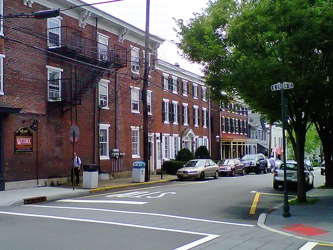 Brick-fronted buildings line Lambertville's historic streets, where every façade tells a story and window shopping becomes an adventure in time travel. 