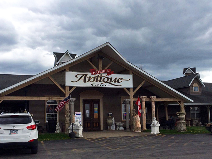 The Premier Antique Center welcomes visitors with classical statuary and a touch of elegance, like a museum where everything's actually for sale.