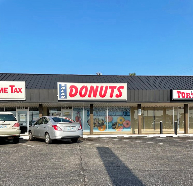 The unassuming strip mall exterior that houses donut greatness. No fancy architecture needed when what's inside is this good.
