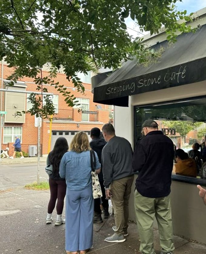 The unassuming exterior with its pink door and simple awning is Portland's breakfast equivalent of a speakeasy – you need to be in the know.