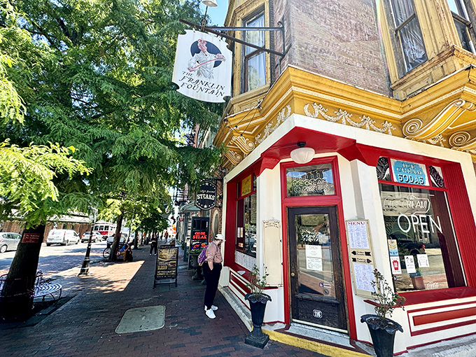 The corner storefront that launched a thousand ice cream dreams. This red and white facade is Philadelphia's sweetest time machine.