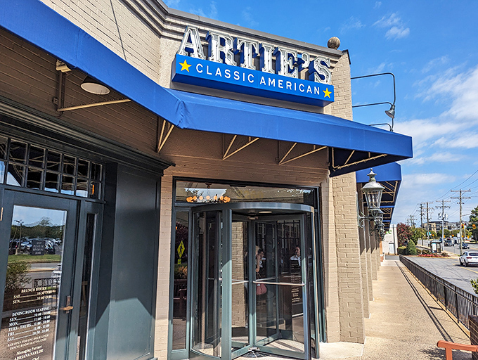 Artie's classic blue awnings and elegant exterior welcome you like an old friend who happens to make the best prime rib in Virginia.