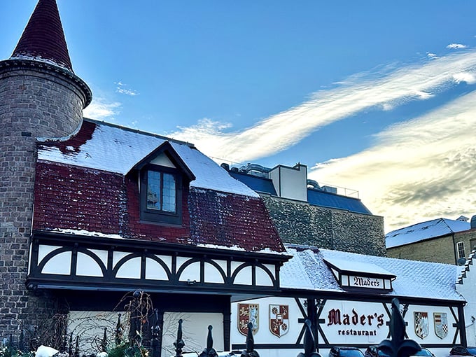 Mader's Tudor-style façade isn't just architectural eye candy—it's your first clue you're about to experience authentic German hospitality in downtown Milwaukee.
