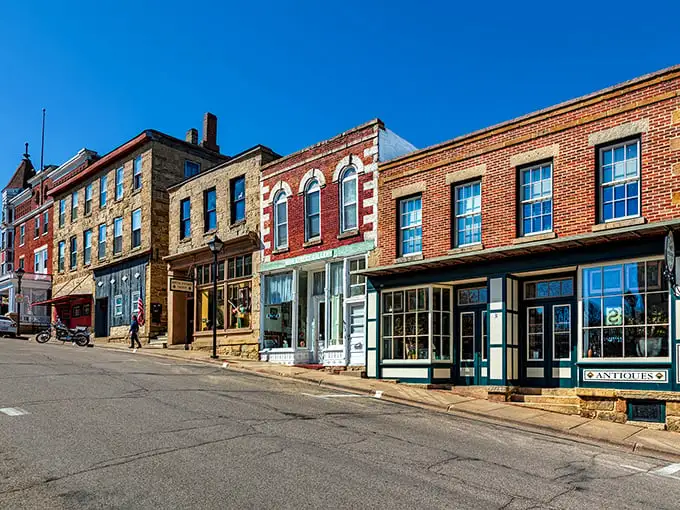 Downtown Mineral Point looks like a movie set, but it's the real deal – a limestone-lined street where history isn't just preserved, it's lived in daily.