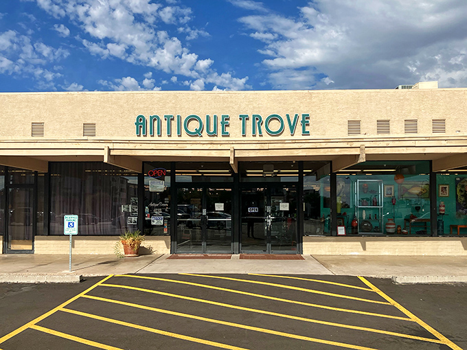 The unassuming exterior hides a wonderland of treasures within—like finding a portal to the past in a strip mall between your dry cleaner and favorite taco spot. 