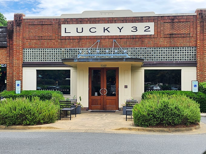 The brick facade of Lucky 32 welcomes you like an old friend with a new secret. Southern hospitality begins at the door.