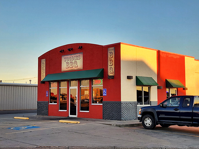 The unassuming exterior of Rick's Smokehouse doesn't need fancy frills – those smokers out front tell you everything you need to know about their priorities.