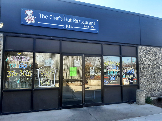 The blue storefront promises nothing fancy, but those hand-painted window signs are like treasure maps to breakfast paradise. Since 1974, this unassuming spot has been Boise's best-kept morning secret.