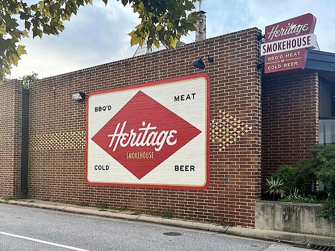 That iconic red diamond sign isn't just branding—it's a beacon of hope for the barbecue-deprived. "MEAT" and "BEER" might be the two most beautiful words in the English language.