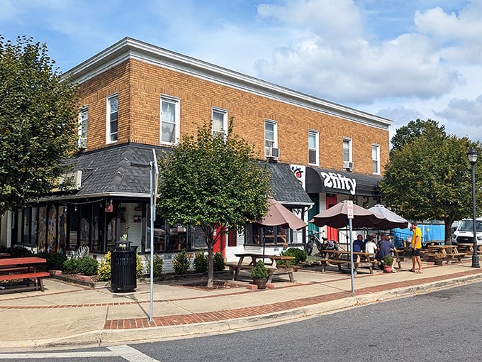 The brick facade of 2Fifty Texas BBQ stands like a barbecue beacon in Riverdale Park, with inviting picnic tables beckoning meat pilgrims from across Maryland.