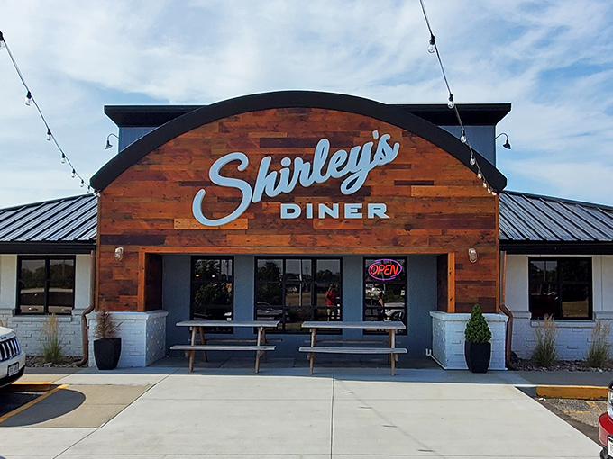 The unassuming exterior of Shirley's Diner promises what flashy establishments can't – authentic comfort food that speaks volumes without needing neon signs.