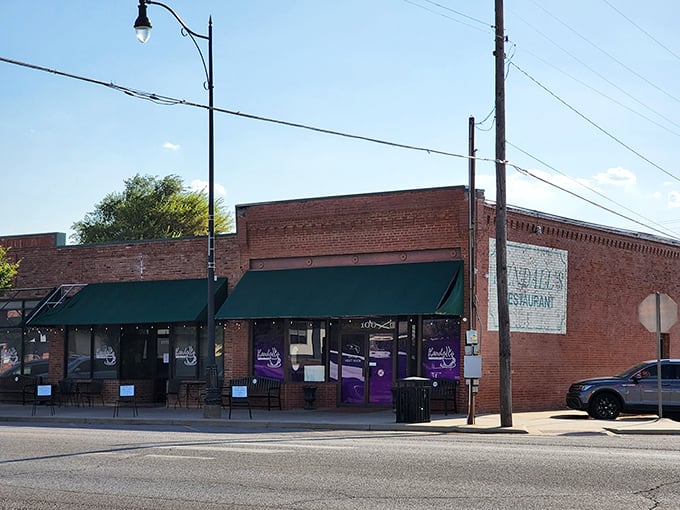 A humble brick storefront in Noble that doesn't brag about the culinary treasures waiting inside. Small-town charm with big-time flavor credentials.