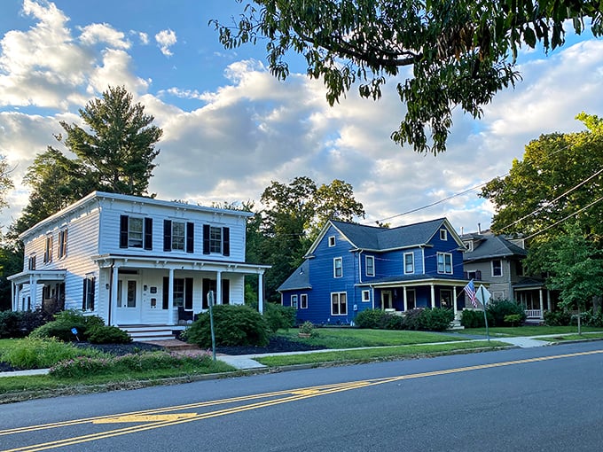 Classic colonial charm lines Main Street in Cranbury, where historic homes stand proudly as if time decided to take a permanent vacation.