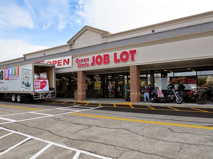 The retail equivalent of a treasure map where X marks the bargain – Ocean State Job Lot's welcoming storefront promises adventures in discount discovery.