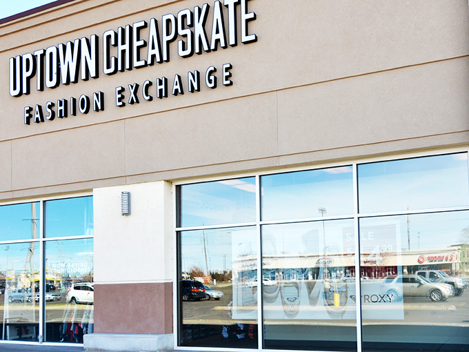 The storefront beckons like a fashion oasis in the desert—sleek, inviting, and promising treasures that won't require a second mortgage.