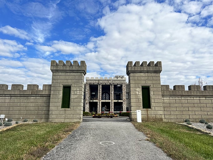 A medieval fortress rising from Kentucky bluegrass country? Your eyes aren't deceiving you—this stone castle complete with turrets and battlements is the real deal.