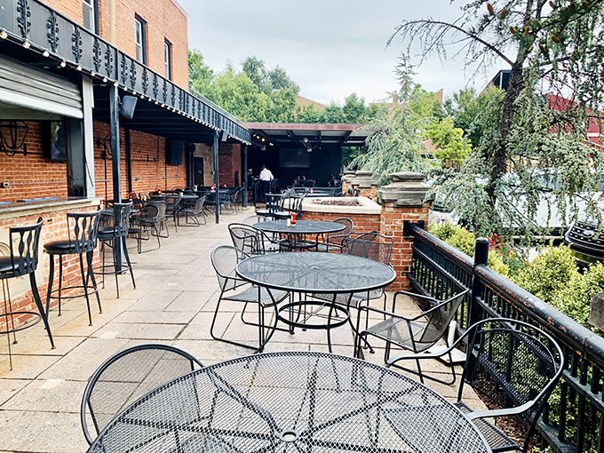 The iconic Deep Deuce Grill sign beckons hungry travelers like a lighthouse for comfort food. Those string lights aren't just decoration—they're a promise of good things to come.