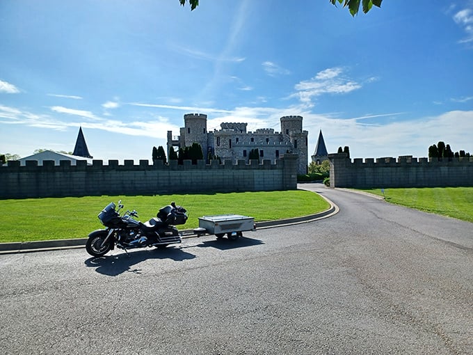 A medieval fortress rising from Kentucky bluegrass country? Your eyes aren't deceiving you—this stone castle complete with turrets and battlements is the real deal.