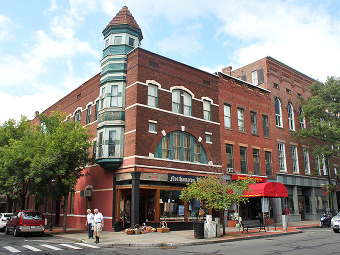 Northampton's historic architecture isn't just pretty—it's practical. This turquoise-capped turret has been turning heads and housing businesses for over a century.