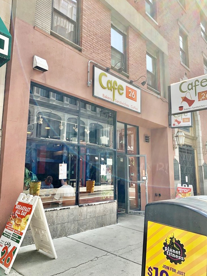 The unassuming storefront of Café 26 in downtown Boston proves once again that culinary treasures often hide behind modest facades.