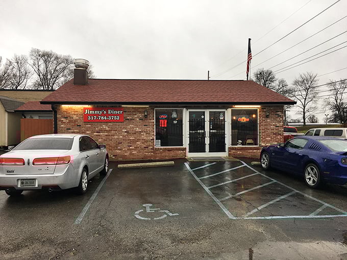The brick exterior of Jimmy's Diner may be humble, but inside awaits culinary magic that keeps Indianapolis locals coming back for decades.