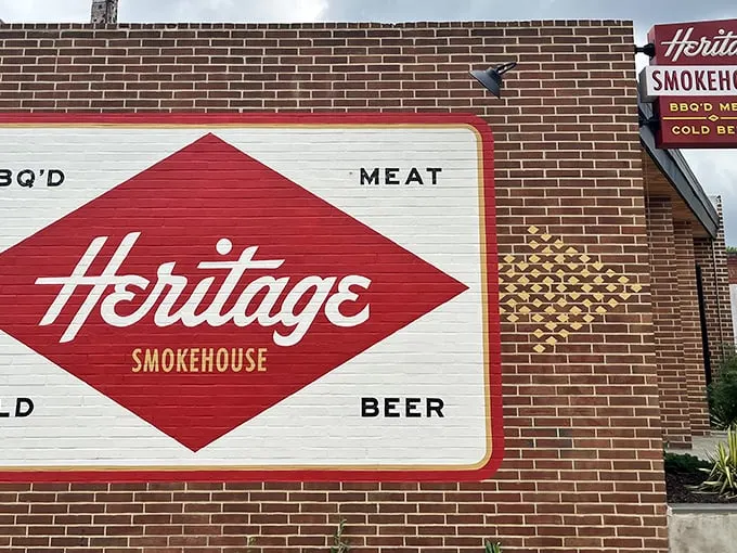 That iconic red diamond sign isn't just branding—it's a beacon of hope for the barbecue-deprived. "MEAT" and "BEER" might be the two most beautiful words in the English language.