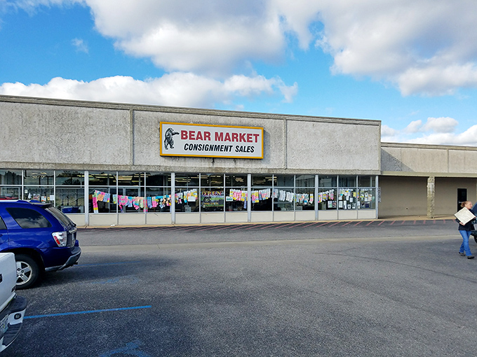 The unassuming storefront of Bear Market Consignment Sales belies the cavernous treasure cave waiting inside. One shopper's castoffs become another's newfound gems here.