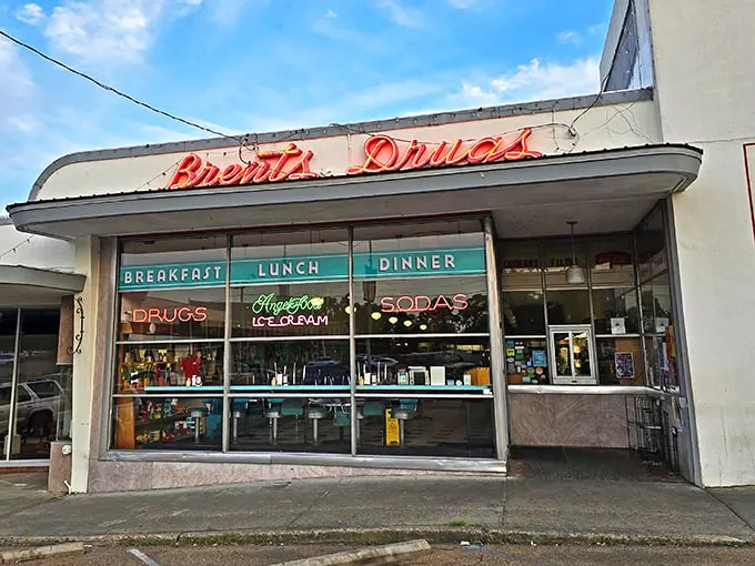 That iconic neon sign promises more than just a meal—it's a time machine disguised as a diner in the heart of Jackson.
