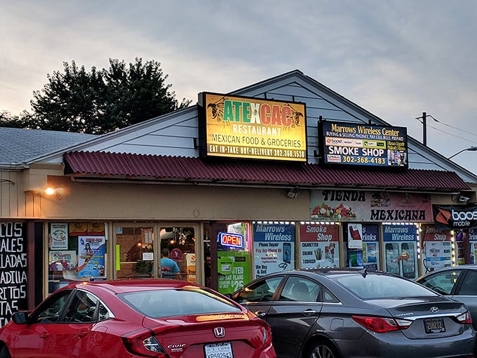 The unassuming exterior of Taqueria Atexcac proves once again that the best Mexican food often hides in plain sight, like a culinary speakeasy for those in the know.