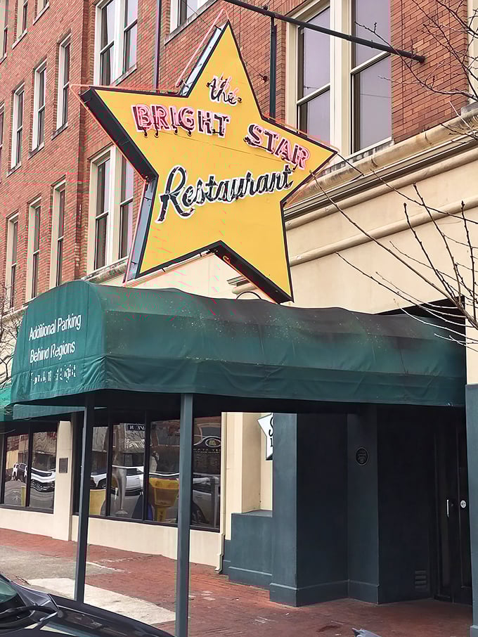 The iconic star-shaped neon sign glows like a beacon for hungry travelers. This isn't just a restaurant—it's a Bessemer landmark that's been calling folks home since 1907.