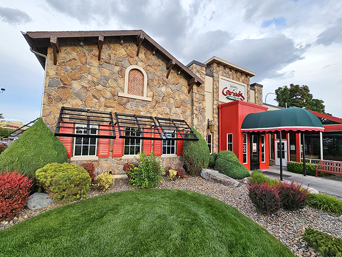 Tuscan dreams come true in Ammon! The stone facade and vibrant landscaping make this pasta paradise feel like a European getaway in eastern Idaho.