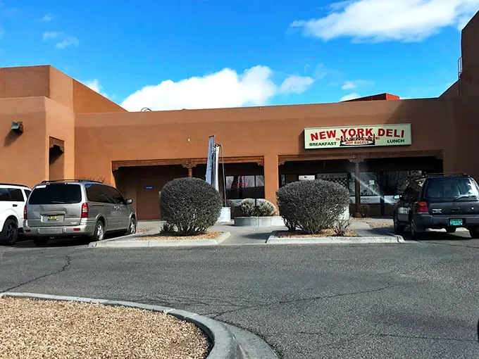 The unassuming storefront promises "HOT BAGELS" like a whispered secret between New Yorkers. This little slice of the Big Apple in Santa Fe is worth seeking out.