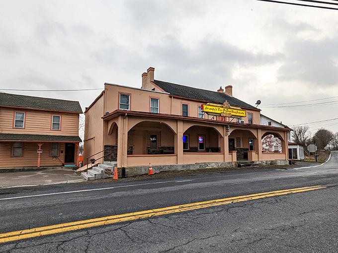 The peachy-pink exterior of Grumpy's stands like a barbecue beacon in Allentown. Don't let the name fool you—there's nothing but happiness waiting inside.