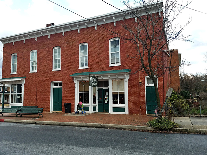 The brick facade of Nutter's isn't just historic charm—it's a portal to ice cream nirvana. Sharpsburg's sweetest landmark stands ready to fulfill your dessert dreams.