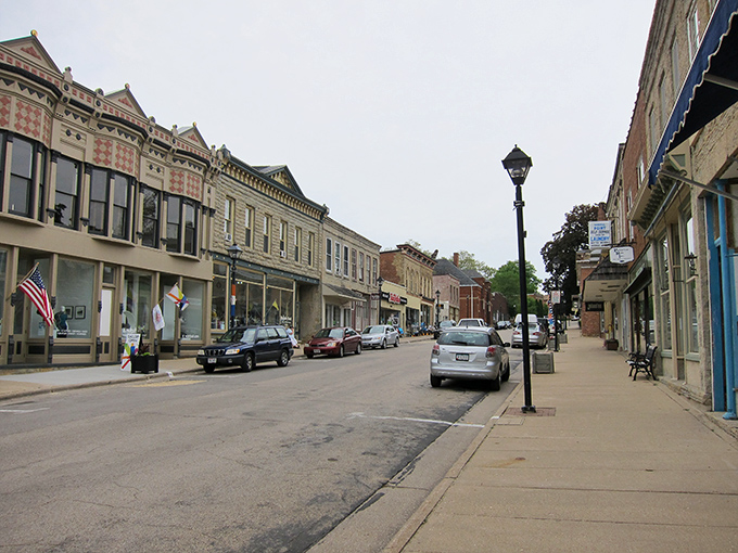 Downtown Mineral Point looks like a movie set, but it's the real deal – a limestone-lined street where history isn't just preserved, it's lived in daily.