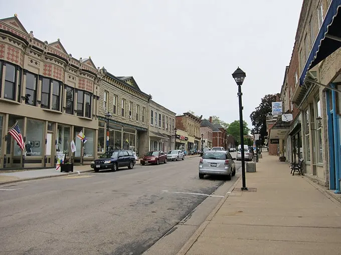 Downtown Mineral Point looks like a movie set, but it's the real deal – a limestone-lined street where history isn't just preserved, it's lived in daily.