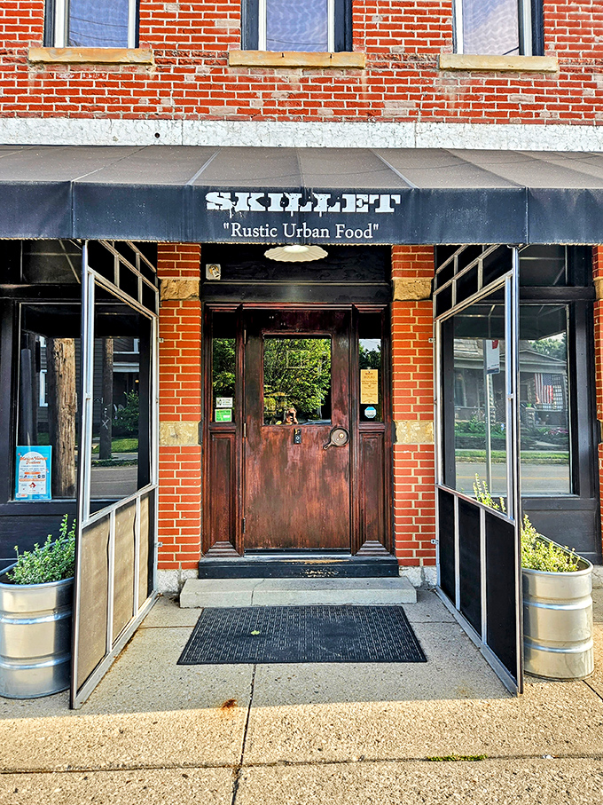 The unassuming brick exterior of Skillet hides culinary treasures within, like a delicious secret waiting to be discovered in German Village.