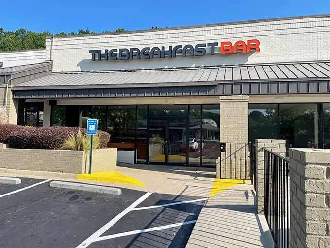 The Breakfast Bar's exterior promises what lies within—a morning sanctuary where pancakes and possibilities await equally hungry souls.