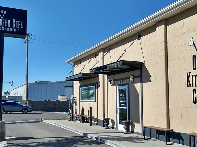 The unassuming exterior of Our Kitchen Café proves once again that culinary treasures often hide in plain sight. No pretension, just breakfast perfection waiting inside.