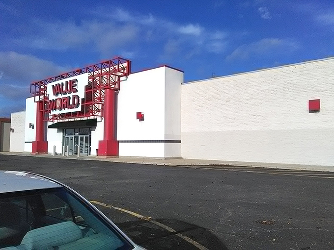 That iconic blue storefront isn't just a building—it's a portal to possibility, where bargain hunters begin their quest for hidden treasures.