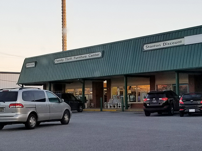 The unassuming exterior of Prime Thrift belies the treasure trove within—proof that judging a book by its cover is the cardinal sin of bargain hunting.