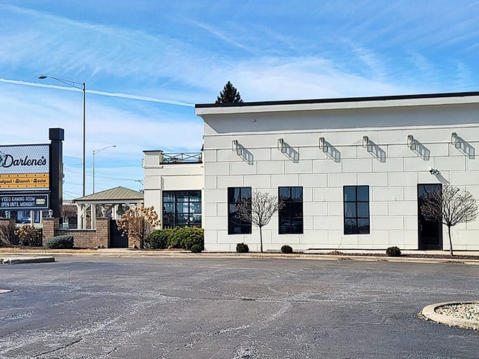 The unassuming white exterior of Darlene's is like a breakfast speakeasy – you'd never guess the flavor paradise waiting inside.